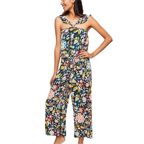 LOFT | Pants & Jumpsuits | Xs Loft Beach Wear Soft Floral Halter ...